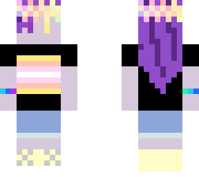 Fey with rainbow flower/plant crown | Minecraft Skin