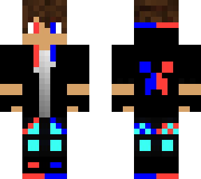 Red/Blue gamer boy | Minecraft Skin