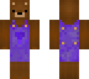 purple overall bear | Minecraft Skin