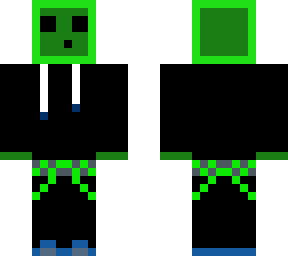 slime kid with head phones | Minecraft Skin
