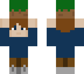 Guy holding grass block | Minecraft Skin