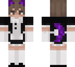 Kawaii Purple Catboy - Maid | Minecraft Skin