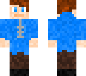 npc with blue shirt and normal brown pants | Minecraft Skin