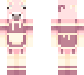 Pink cow in maid outfit | Minecraft Skin