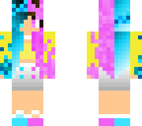 blue/pink girl | Minecraft Skin