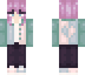 Magenta Girl w/ Colorblock Jacket | Minecraft Skin