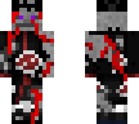 Skeleton Akatsuki (Rinnegan, battle damaged) | Minecraft Skin