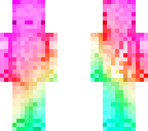 Rainbow Axolotl | Minecraft Skin