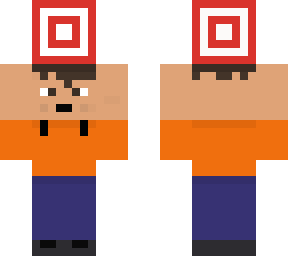 Guy holding a target block | Minecraft Skin