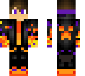 Purple Fire Gamer Boy | Minecraft Skin