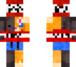 Black Axolotl and Orange Cat (holding a tnt, with shirt) | Minecraft Skin