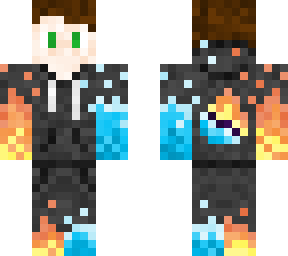 Fire/Water skin green eyes | Minecraft Skin