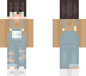 unlabeled brown blue overall | Minecraft Skin