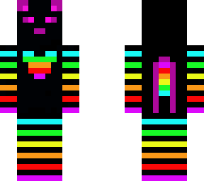 Neon rainbow cat | Minecraft Skin