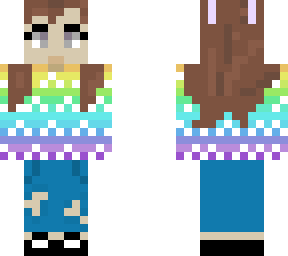Rainbow sweater girl | Minecraft Skin