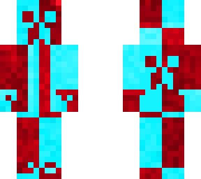 Red & Blue Creeper Gamer | Minecraft Skin