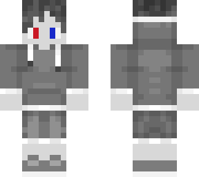 Red and Blue eyed monotone boy | Minecraft Skin