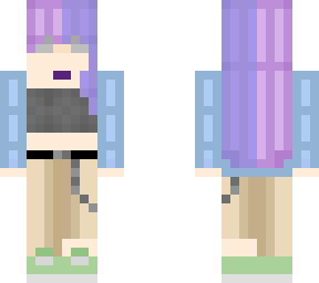 Girl with split dyed hair | Minecraft Skin