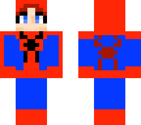 spiderman con la mascara a medias | Minecraft Skin