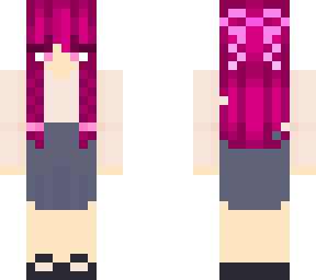 Magenta haired school girl | Minecraft Skin