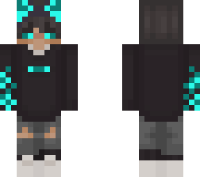 turquoise demon boy | Minecraft Skin