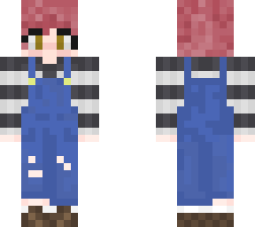enby red hair with overalls | Minecraft Skin