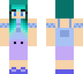 girl skin (blue and green color) | Minecraft Skin