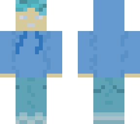 light blue hoodie with bandana :) | Minecraft Skin