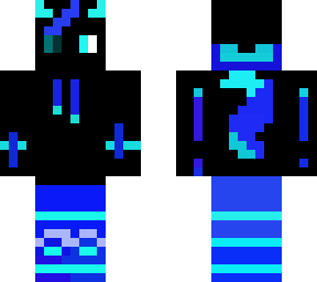 blue and cyan demon wolf | Minecraft Skin