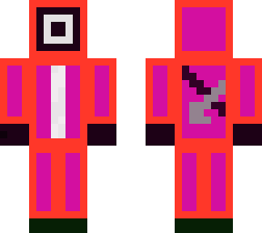 Squid Game Guard With Red Outline | Minecraft Skin