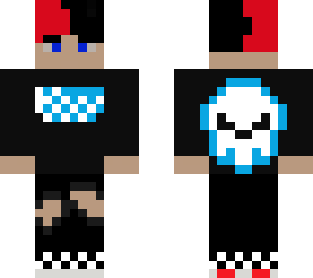 Emo split dye drop dead hoodie | Minecraft Skin