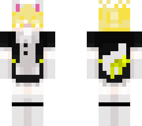 Yellow bow Zel cat maid | Minecraft Skin