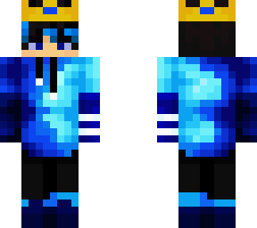 Aesthetic Blue Shade Skin With Crown | Minecraft Skin