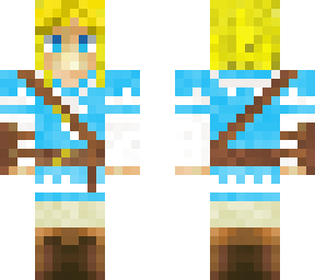 Zelda Breath Of The Wild Link Blue Tunic Minecraft Skins