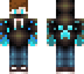 BLUE FIRE GAMER BOY | Minecraft Skin
