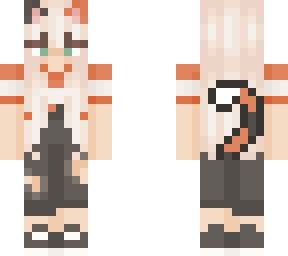 calico cat girl with tail | Minecraft Skin
