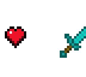 minecraft heart and sword | Minecraft Skin