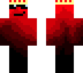 red gradient with glasses and crown | Minecraft Skin