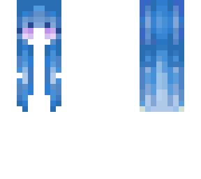 Blue hair base with violet eyes | Minecraft Skin