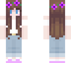 Purple Flower Crown Girl | Minecraft Skin