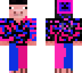 pink and blue pig skin | Minecraft Skin