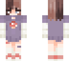 Purple elf with wolf cut | Minecraft Skin