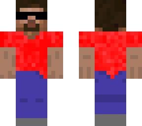 OG Steve with Glasses and Red T-shirt | Minecraft Skin