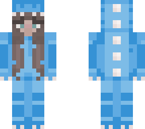 Blue Kawaii Dino | Minecraft Skin