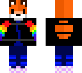 Rainbow Fox-leather jacket | Minecraft Skin