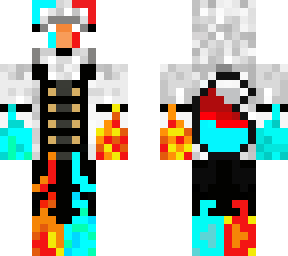 cool fox fire and cold | Minecraft Skin