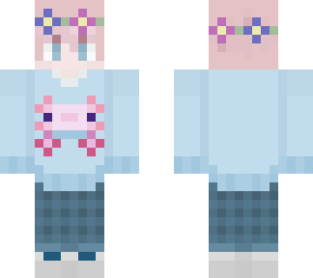 Cute boy with axolotl | Minecraft Skin