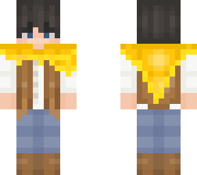 Cowboy with yellow shawl | Minecraft Skin
