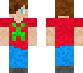 Red tee creeper boy | Minecraft Skin