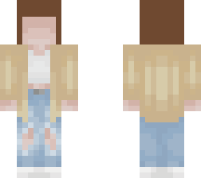 Cute cardigan and blue jeans outfit | Minecraft Skin